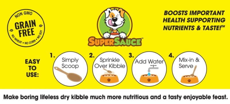 Welly Tails SuperSauce Kibble Topper Superfood for Dogs-Probiotics-Beef ...